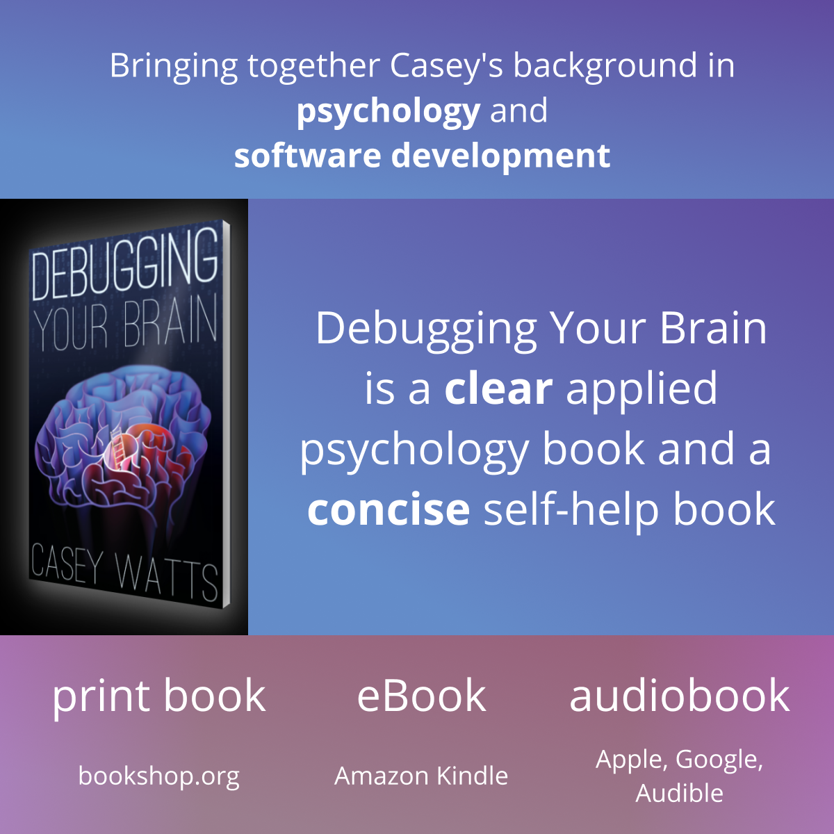 Debugging Your Brain - audiobook, eBook, printed book